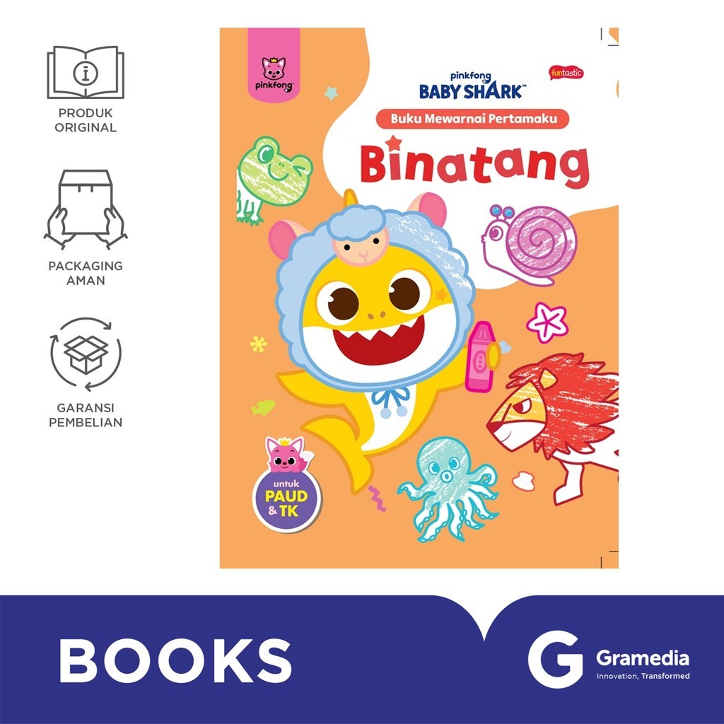 Funtastic Book: Pinkfong Baby Shark My First Coloring Book - Animals ...
