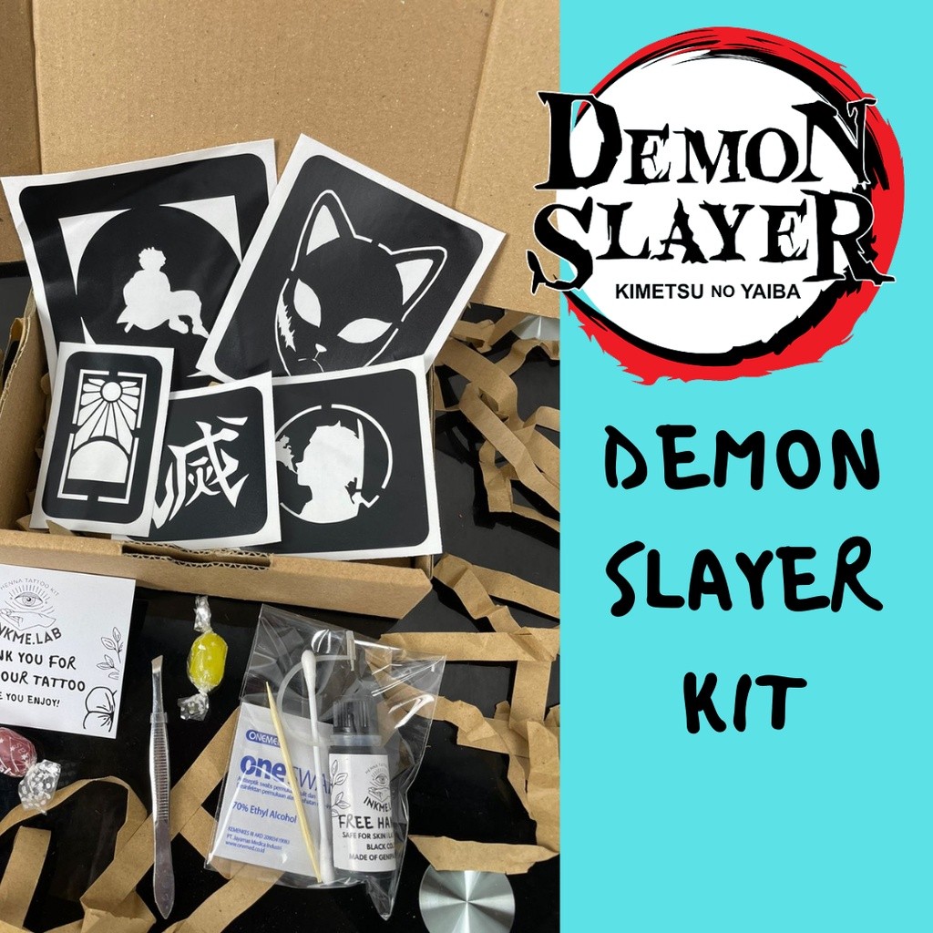 Demon Slayer Henna Tattoo Kit - Halal Tattoos Demon Slayer Anime Motif ...