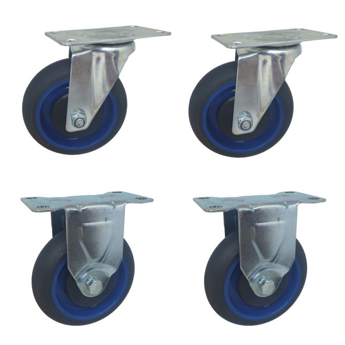 Prestar 4 inch Folding Trolley Wheels (2 On 2 Off) | Shopee Singapore