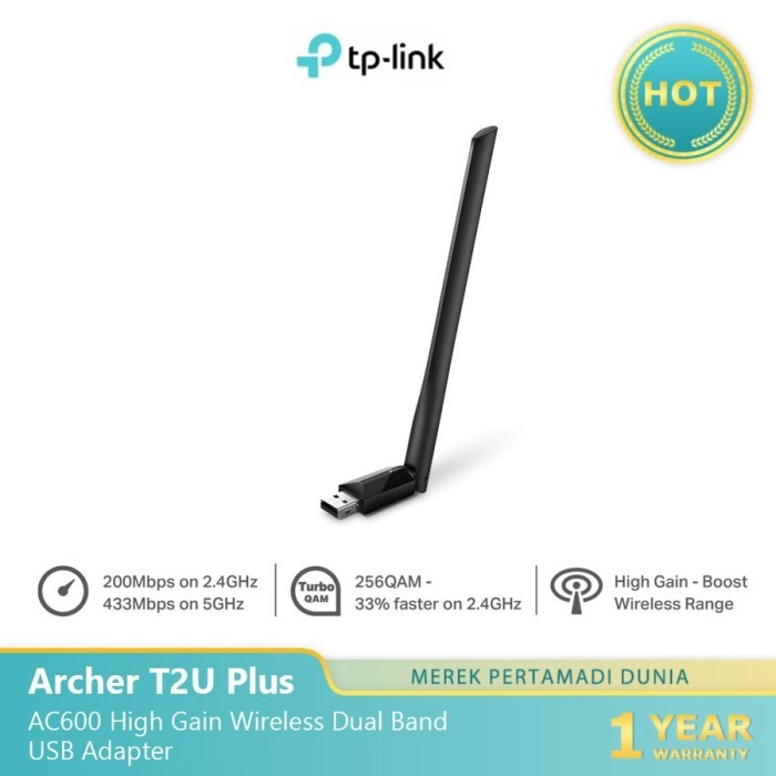 TP-LINK ARCHER T2U PLUS AC600 WIRELESS DUAL BAND USB ADAPTER | Shopee ...