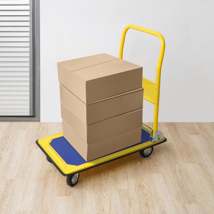 AZKO Krisbow Folding Trolley BIG - Yellow Trolley Wheels Foldable ...