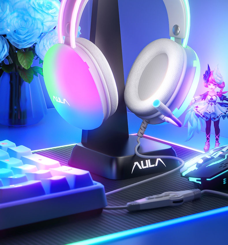 AULA S505 Game Headset Professional E-sports Headset RGB Light Effect ...
