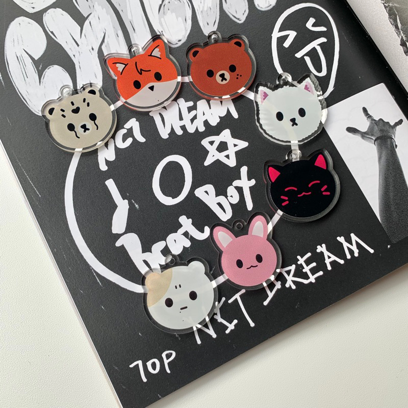 Nct ANIMAL CHARM KEYCHAIN/KEYRING | Mark JOHNNY HAECHAN RENJUN JENO ...