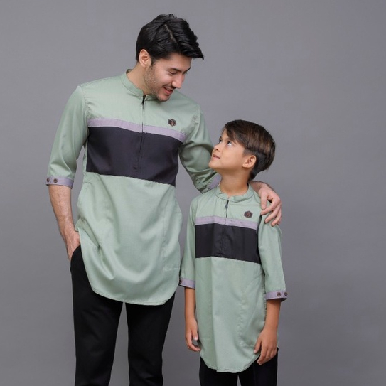 HIJAU Koko Shirt kurta couple Father And Son Combination Material ...