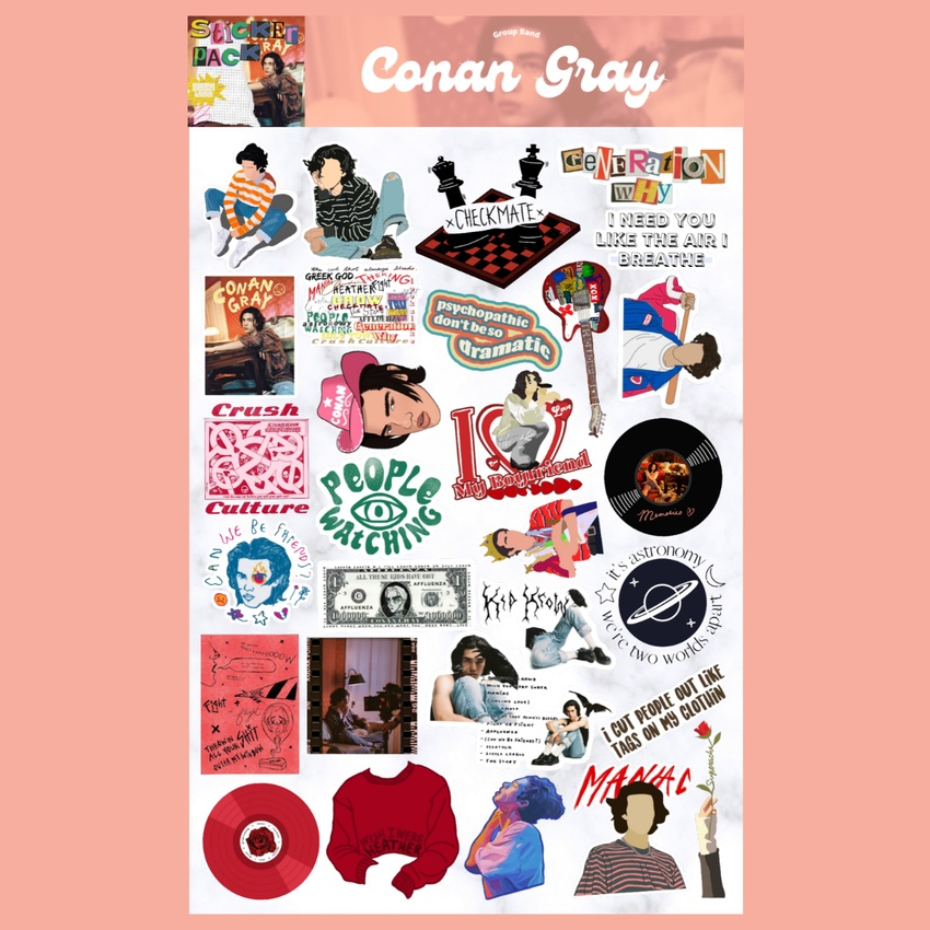 Conan Gray Sticker Sheet | Shopee Singapore
