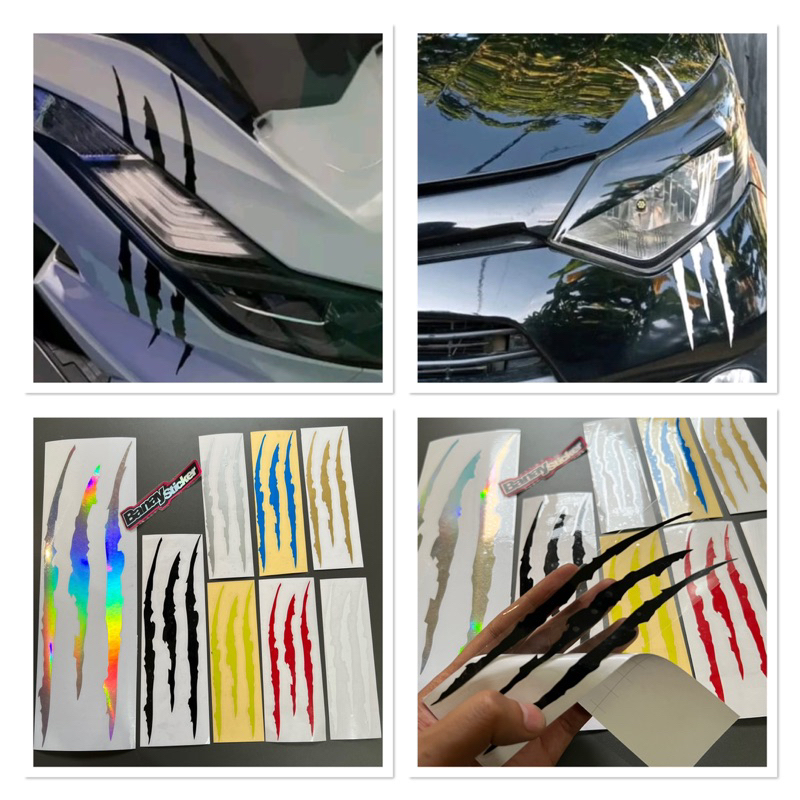 Monster Scratch Sticker Car Motorcycle Claw Sticker Cutting | Shopee ...