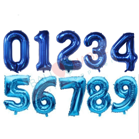 Happy Seller!! Blue And Navy Number Foil Balloon 80cm | Shopee Singapore