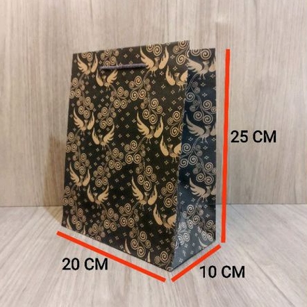 HITAM Paper bag R6 Batik Black Bird Motif Size 20 x 10 x 25 (W x L x H ...