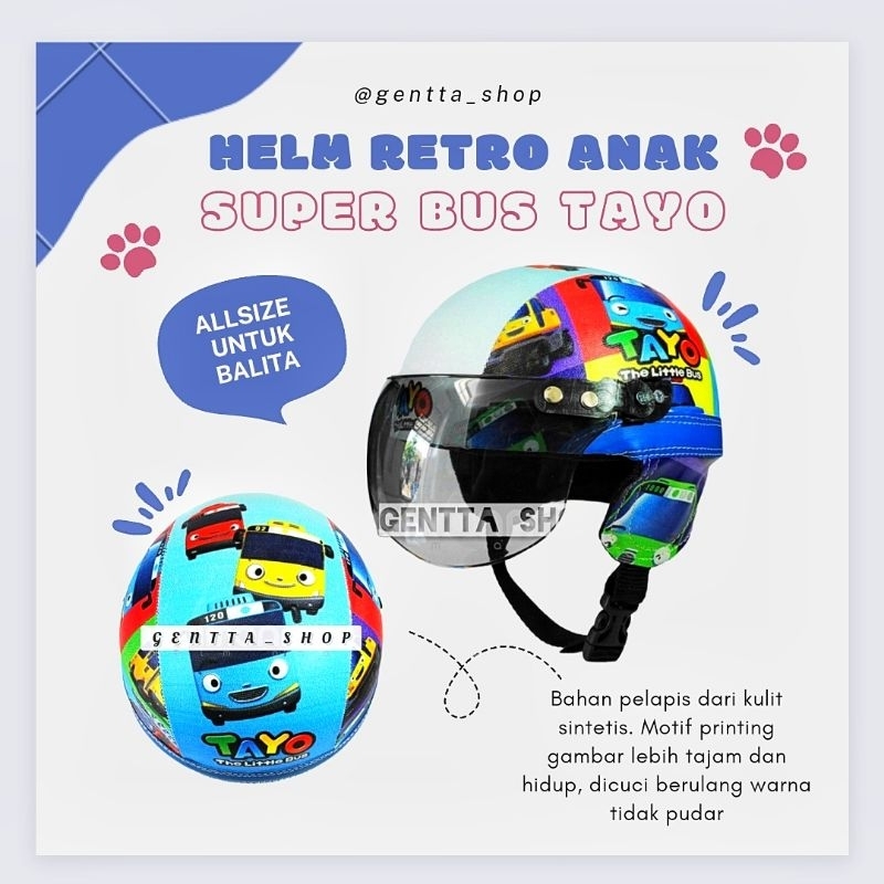 Tayo RETRO LITTLE BUS Children's Helmet - Boys' Helmet - Children's ...