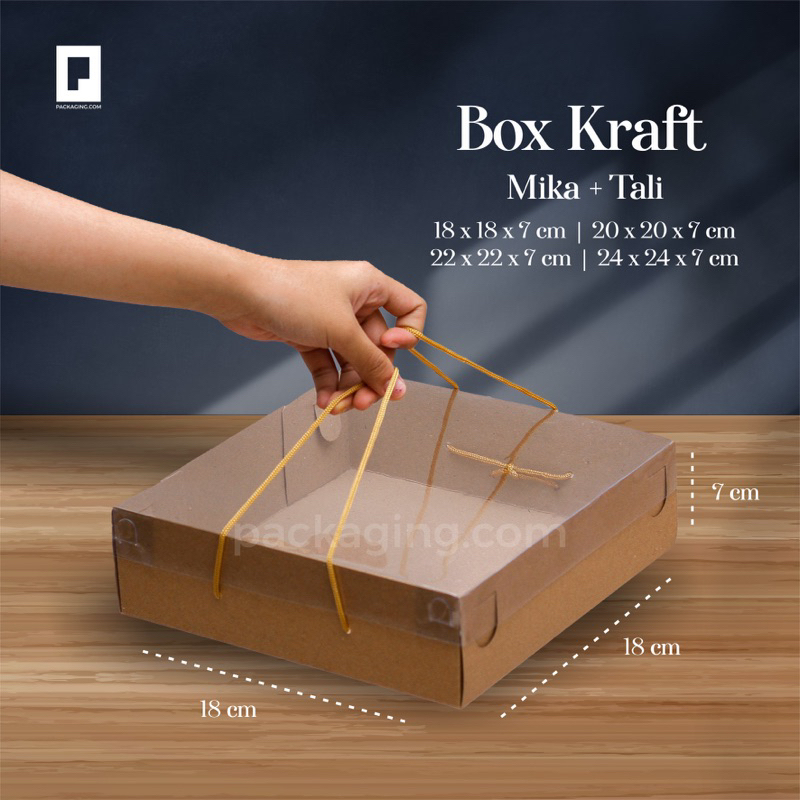 Kraft Box with Mica Cover + Rope/Cake Box | Shopee Singapore