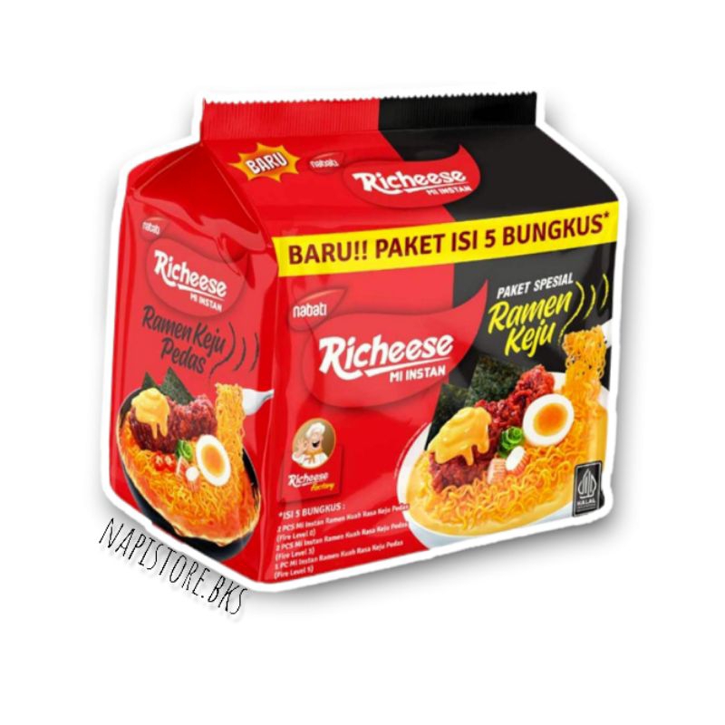 Nabati Richeese 5'S Cheese Ramen instant noodle package | Shopee Singapore