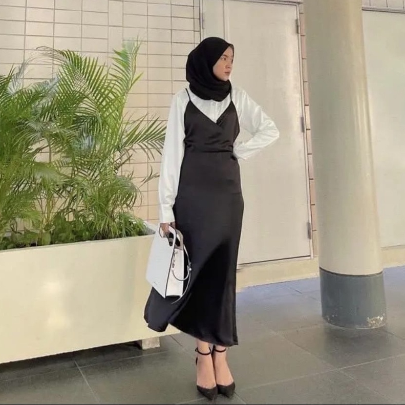Hyuna Dress - Long Dress Satin Kimono Small Strap/Korean Kimono Satin ...