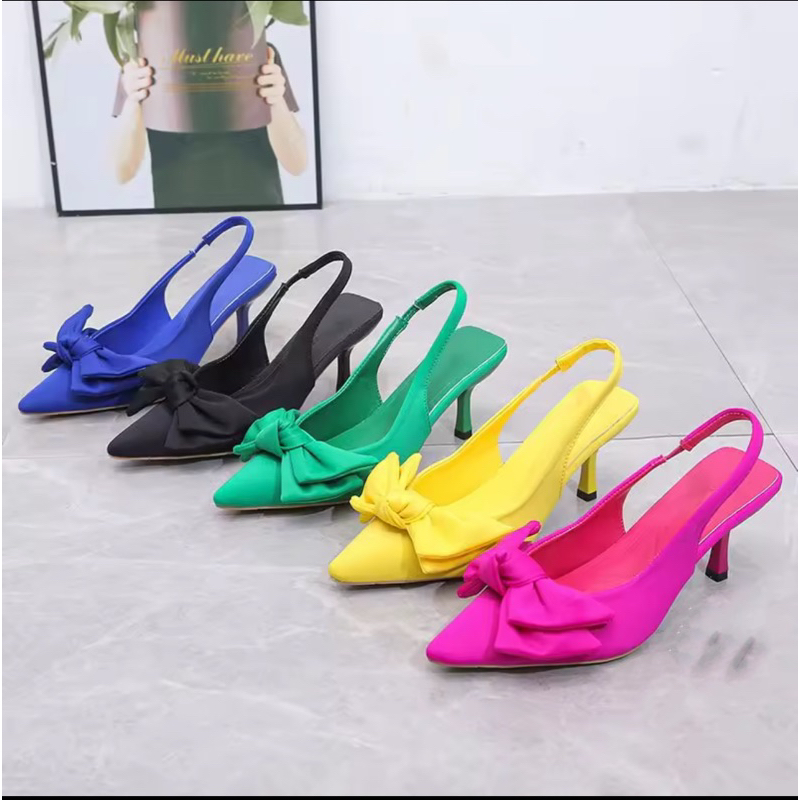 Zarx ribbon high heels mm05 | Shopee Singapore