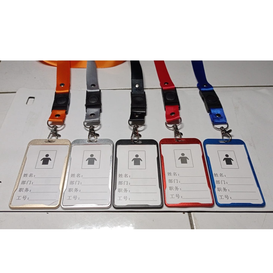 GANTUNGAN 2cm Id Card Strap Set Plus Aluminum Alloy Id Card Holder Name ...