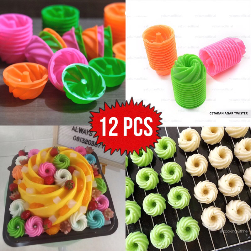 Chocolate JELLY Pudding AGAR Mold AGER TWISTER Plastic MINI CUP 12pcs ...