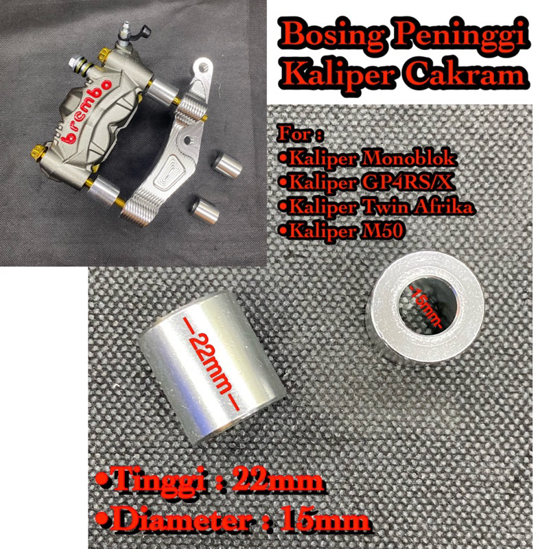 Boshing Caliper Height Bushing 22mm Diameter 10mm Monoblock GP4RS GP4RX ...