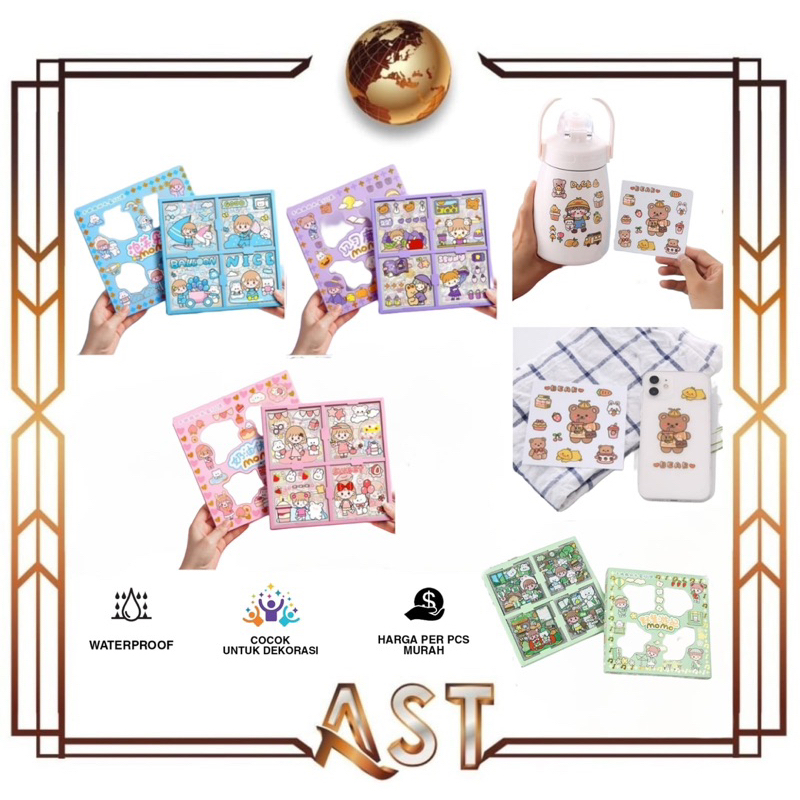 Momo Sticker Motif Sticker Paste Cartoon Character Box Contents 100 ...