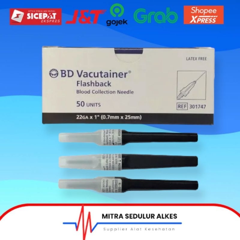 Needle Flashback Vacutainer Needle / Needle BD 22G 22x1 contains 50 ...