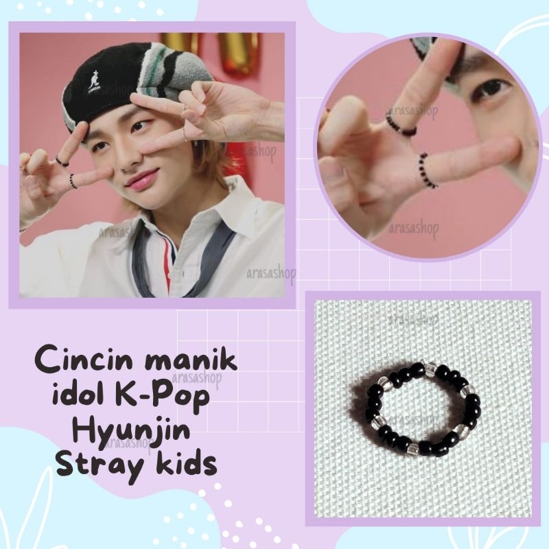 Ring | Korean kpop idol ring | Bead Ring | Ring beads hyunjin Lee Know ...