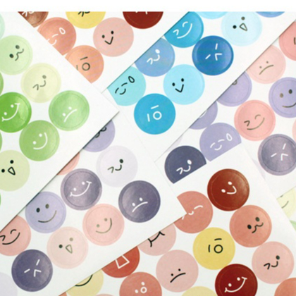 Smiley Face Sticker Emoji Journal Diary Scrapbook DIY Color Dot Sticker ...