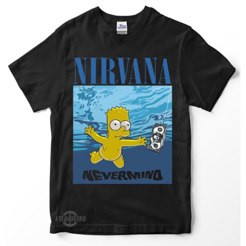 HITAM Nirvana SIMPSONS BLACK NEVERMIND Premium t-shirt nirvana smells ...