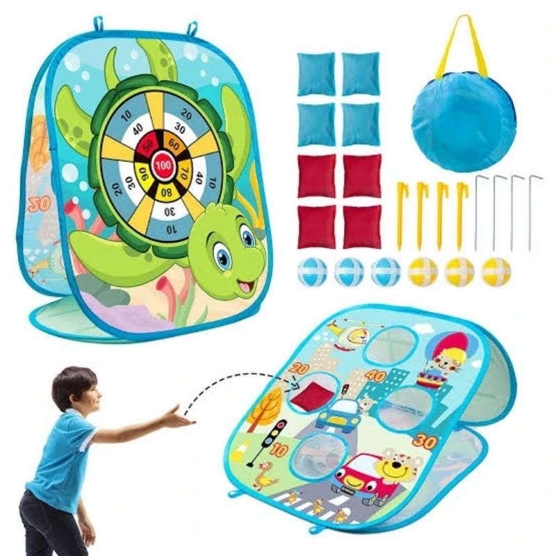3IN1 SAFETY BALL DART Board (Board Tossing Game Throw Ring Throw ...