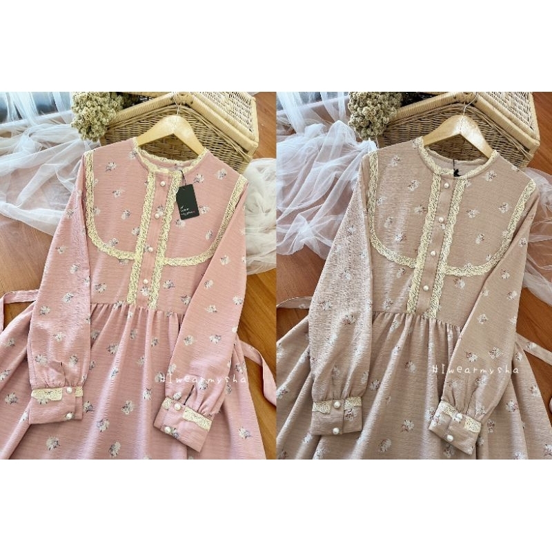 LAURY DRESS : SWEET MILK, SWEET PIE (long dress version) | Shopee Singapore