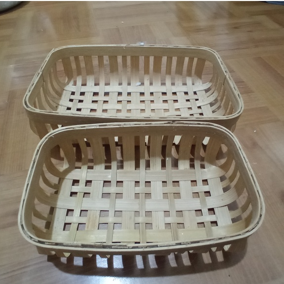 Bamboo parcel Basket/souvenir For Fruit (Box) | Shopee Singapore