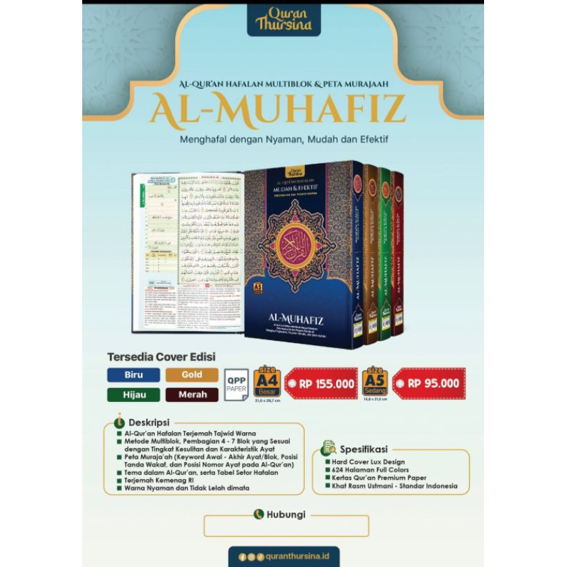 Best Selling!! Memorizing Tajwid Color Translation Al-Muhafiz A4 Paper ...
