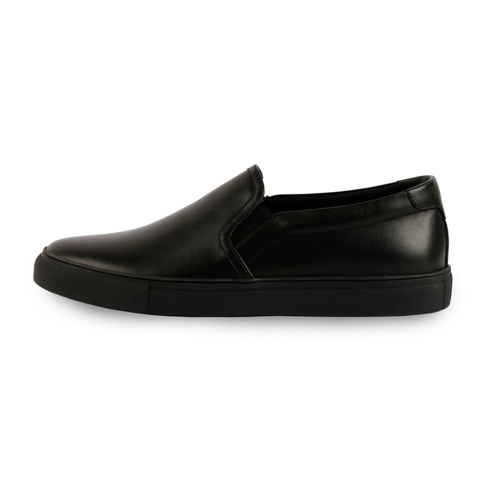 Rileys Sneaker Shoes The Slip on Leather in Black Monochrome | Shopee ...