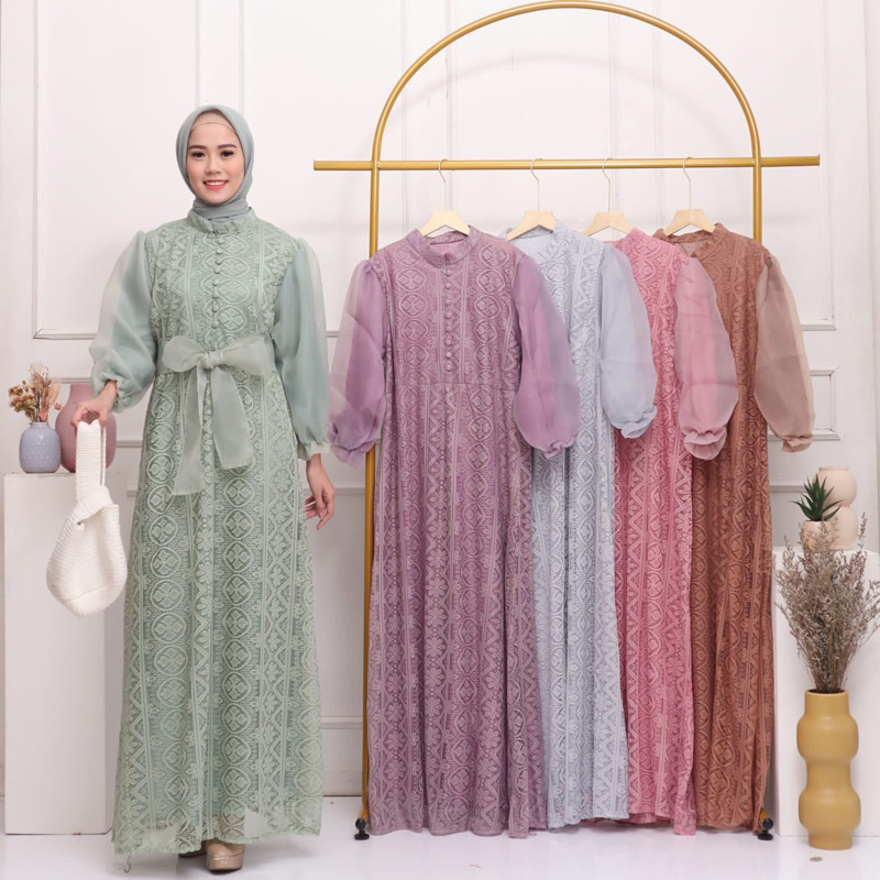 Gamis LEBARAN Hand Ballon ORGANZA Luxury MUSLIMAH Party Event MODELLANO ...