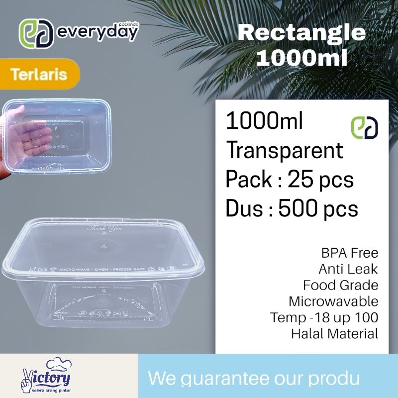 1000ml RECTANGLE Plastic Lunch Box/1000ML RECTANGLE | Shopee Singapore
