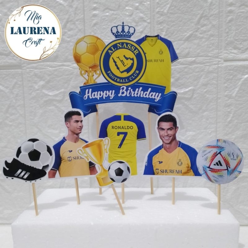 Birthday Cake Topper Al Nassr Ronaldo Ball Theme Birthday Cake Decoration Shopee Singapore