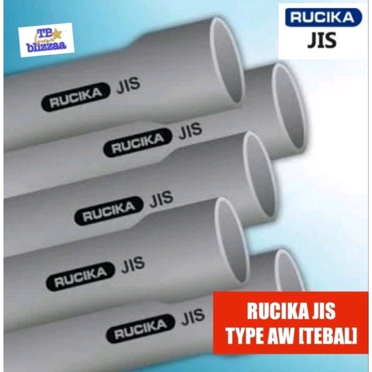 1/2" inch Pipe Rucika JIS AW Pipe 4 Mtr Thick Rucika Ash Pipe 1/2" JIS AW Rucika Abu Pipe Rod ...