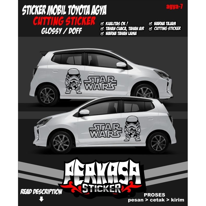 Cool totoya agya star wars car STICKER (agya-7) -PERKASA STICKER ...