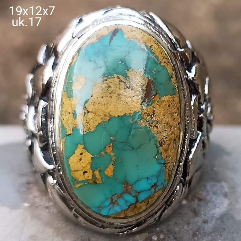 Natural Turquoise Persian Gold Veins. | Shopee Singapore