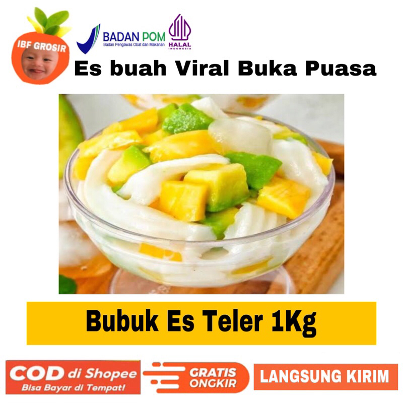 Teler Ice Powder 1Kg Fruit Ice drink Powder viral Powder drink | Shopee ...