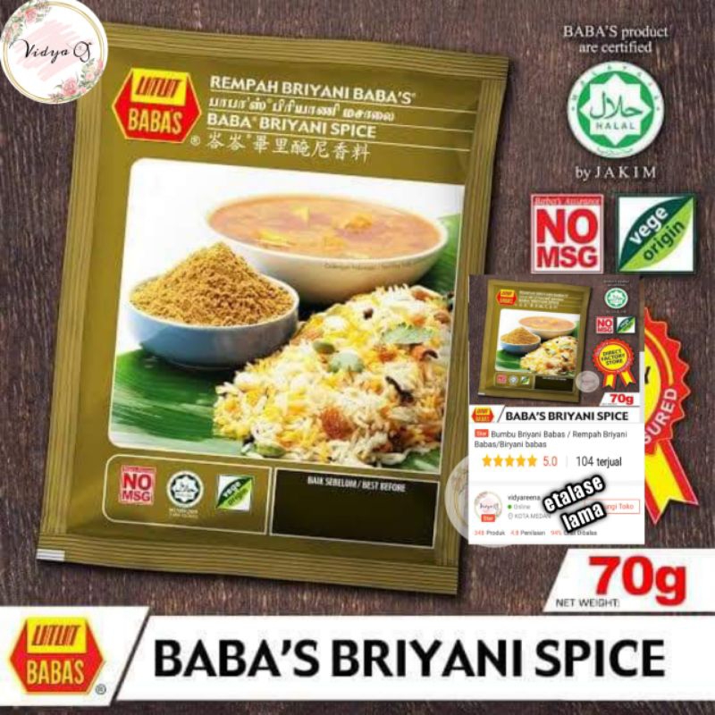Briyani Babas Seasoning / Baba Briyani Spices Exp sept 2023 / Biryani ...