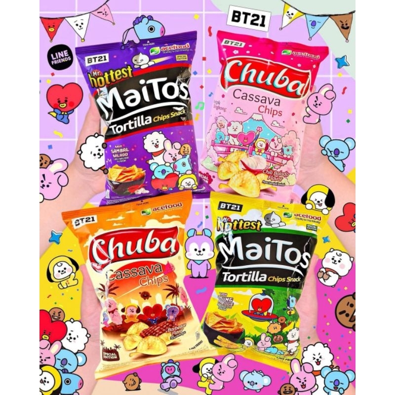 CHUBA CASSAVA CHIPS BT21 EDITION 140 GR / MAITOS TORTILLA CHIPS SPECIAL ...