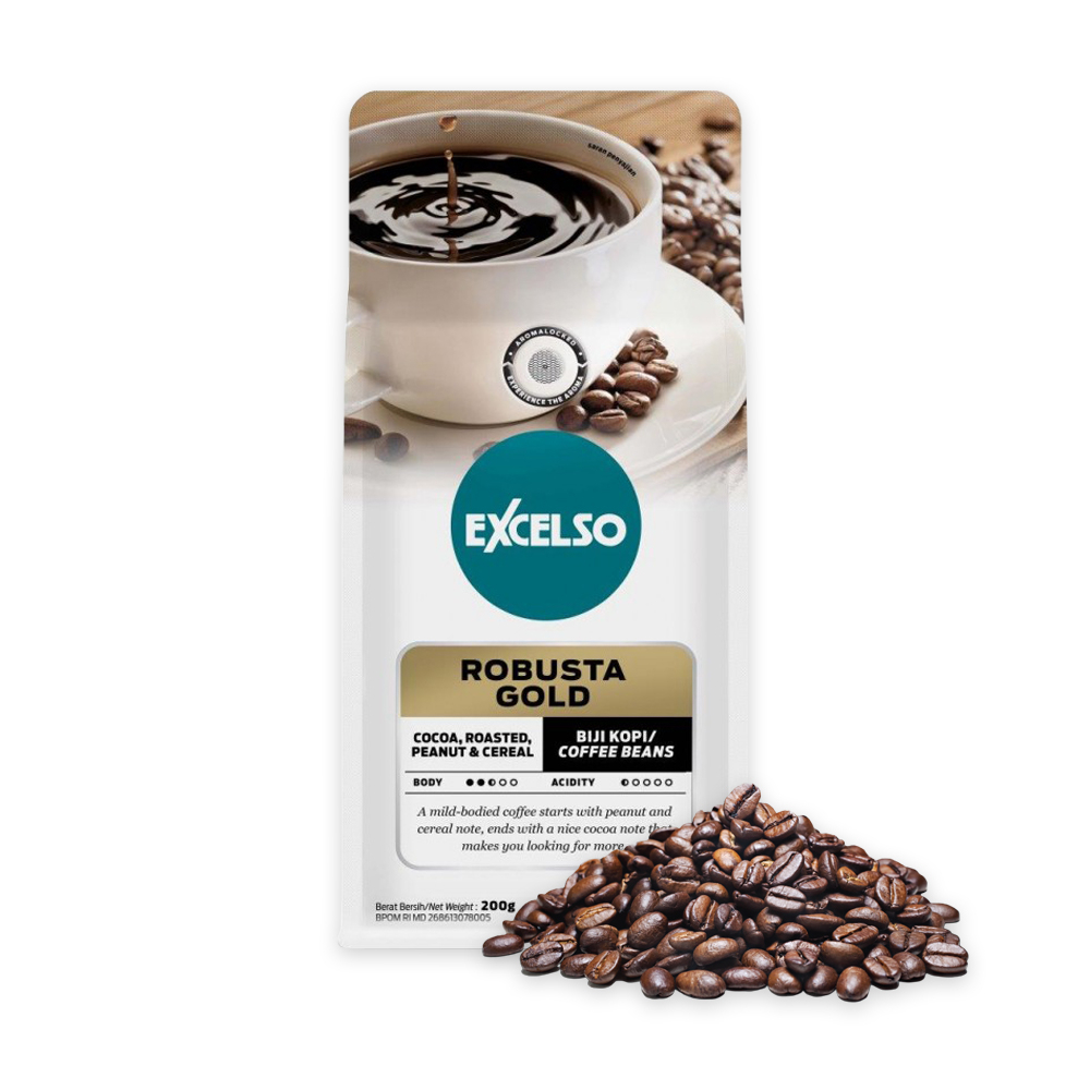 Excelso Robusta Gold Coffee Beans 200g | Shopee Singapore
