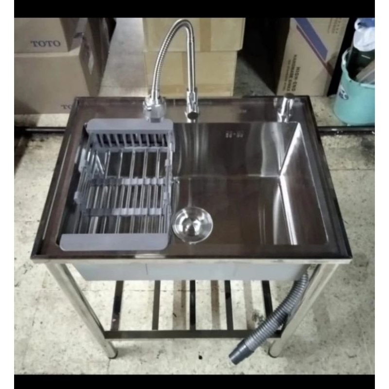 6045 Stainless Steel Kitchen Sink Package Complete + Legs | Shopee ...