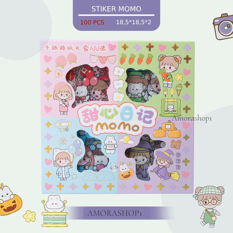 Momo Sticker Waterproof Sticker 1 Box Contains 100 Sheets and Comes ...