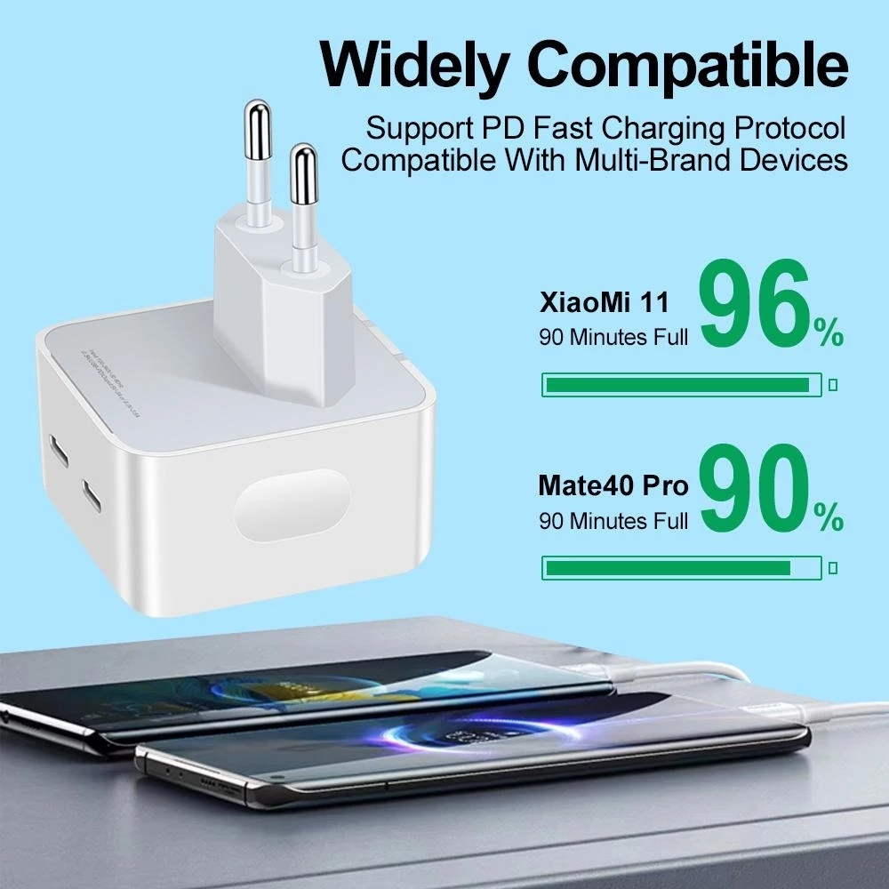 Charger Head ADAPTER 50W 2 PORT USB C ORIGINAL ADAPTER FAST CHARGING ...