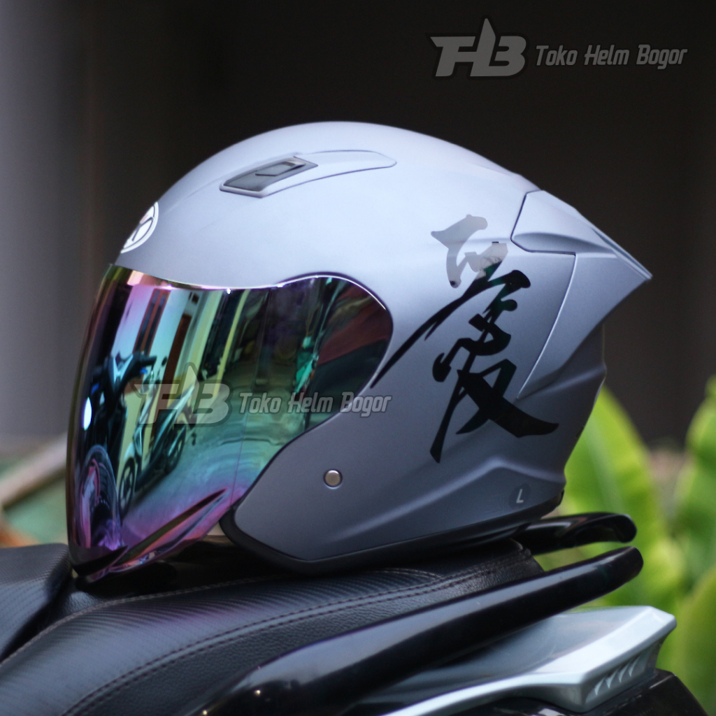 Nhk R1 Elite Solid Dim Gray dof visor DARK RAIINBOW Sticker Kanji BLACK ...