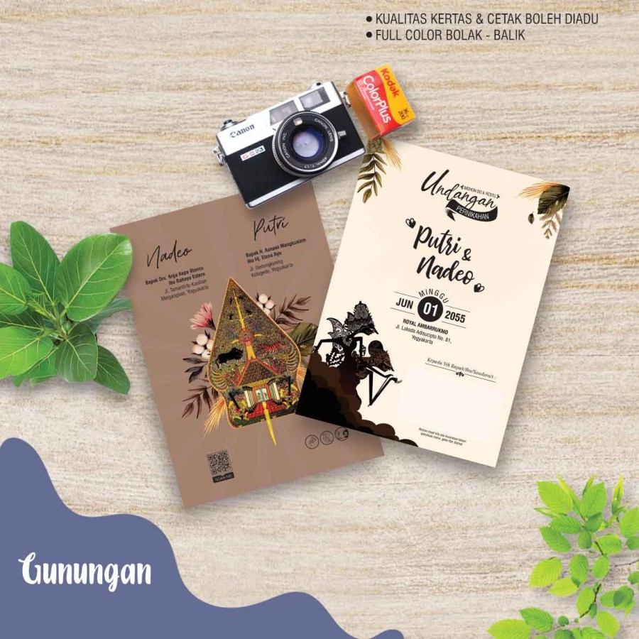 Java Card Gunungan Wedding Invitation Blank | Shopee Singapore