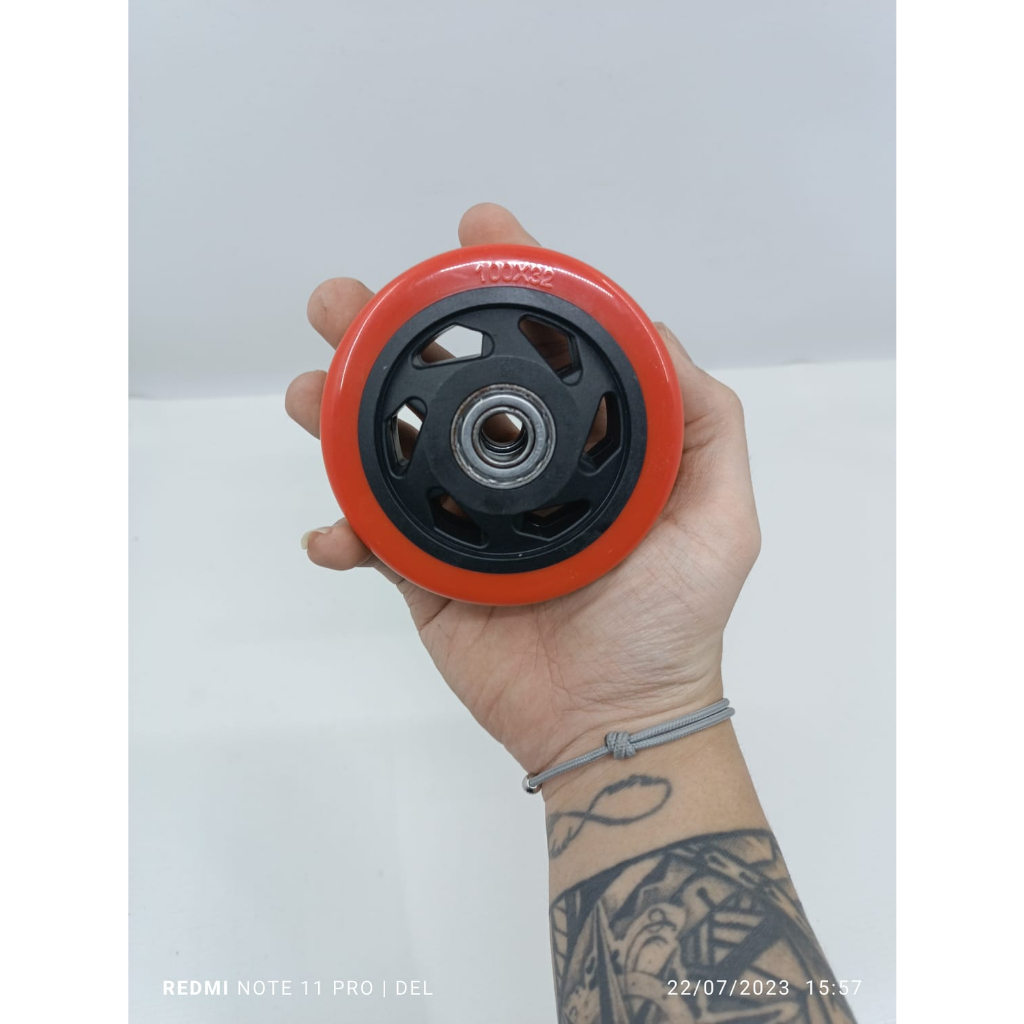 MERAH Red Pu Wheels Double Bearing Medium Duty 4 inch Wheel Only - 4 ...
