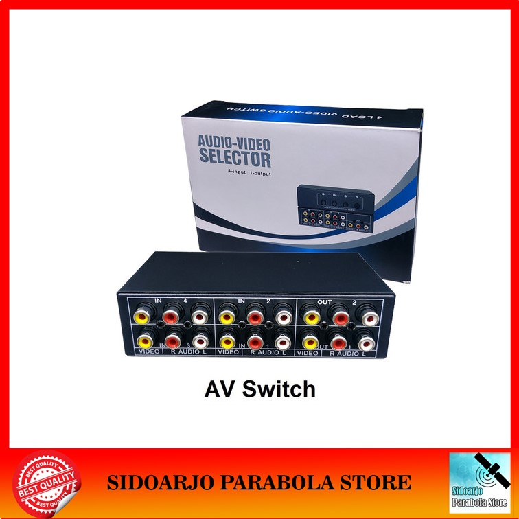 Av Selector RCA Switcher 4 Inputs 1 Output Audio Video 4in1 Switch Box ...