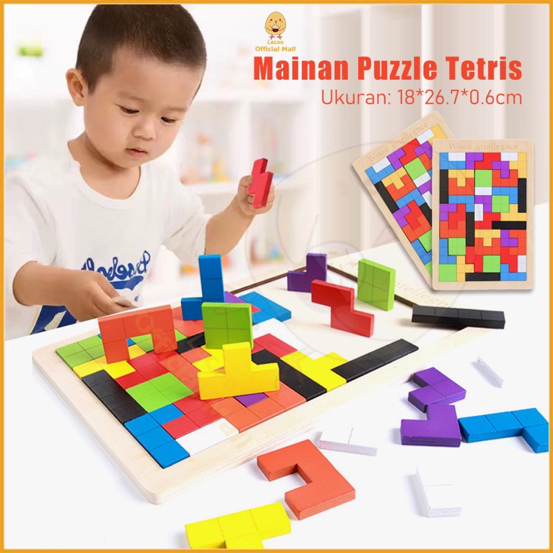 KAYU Wooden jigsaw Puzzle Educational toys Wooden toys Tin Box | Shopee ...