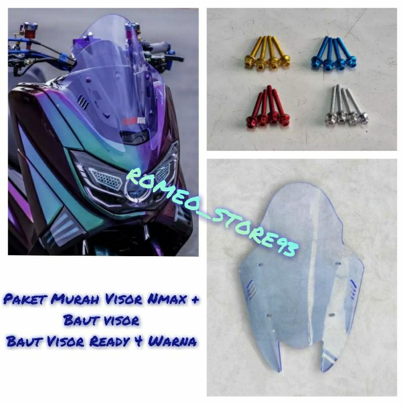 Nmax VISOR SAVING PACKAGE + TDR V2 MODEL WINDSHIELD VISOR BOLT | Shopee ...