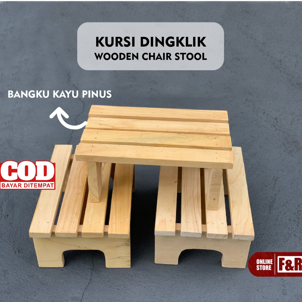 Squatting Wooden Bench Premium Pine Wood Chair Short Sitting Chair ...